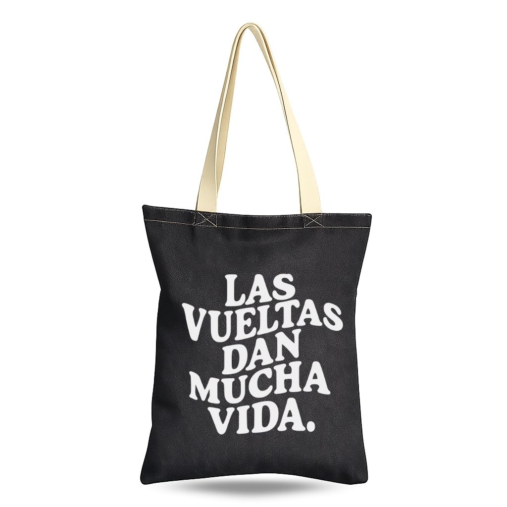 Bolso de Denim – “Las Vueltas dan Mucha Vida" | Bolsas de Tocuyo en Perú