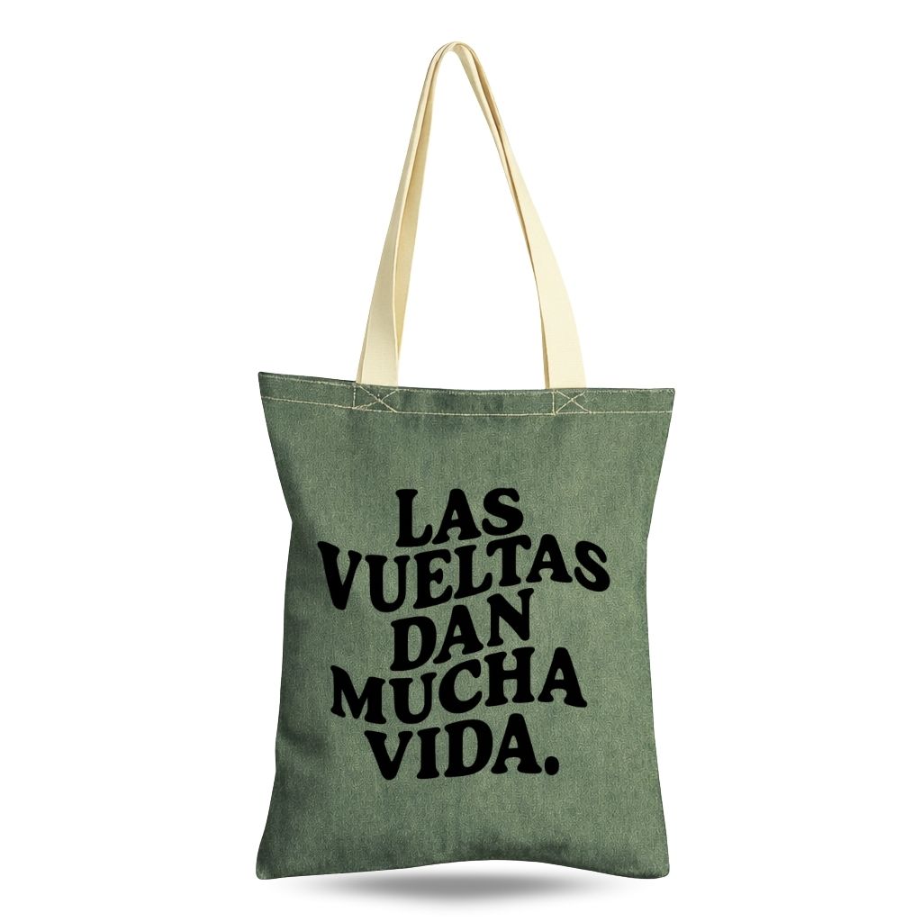Bolso de Denim – “Las Vueltas dan Mucha Vida" | Bolsas de Tocuyo en Perú